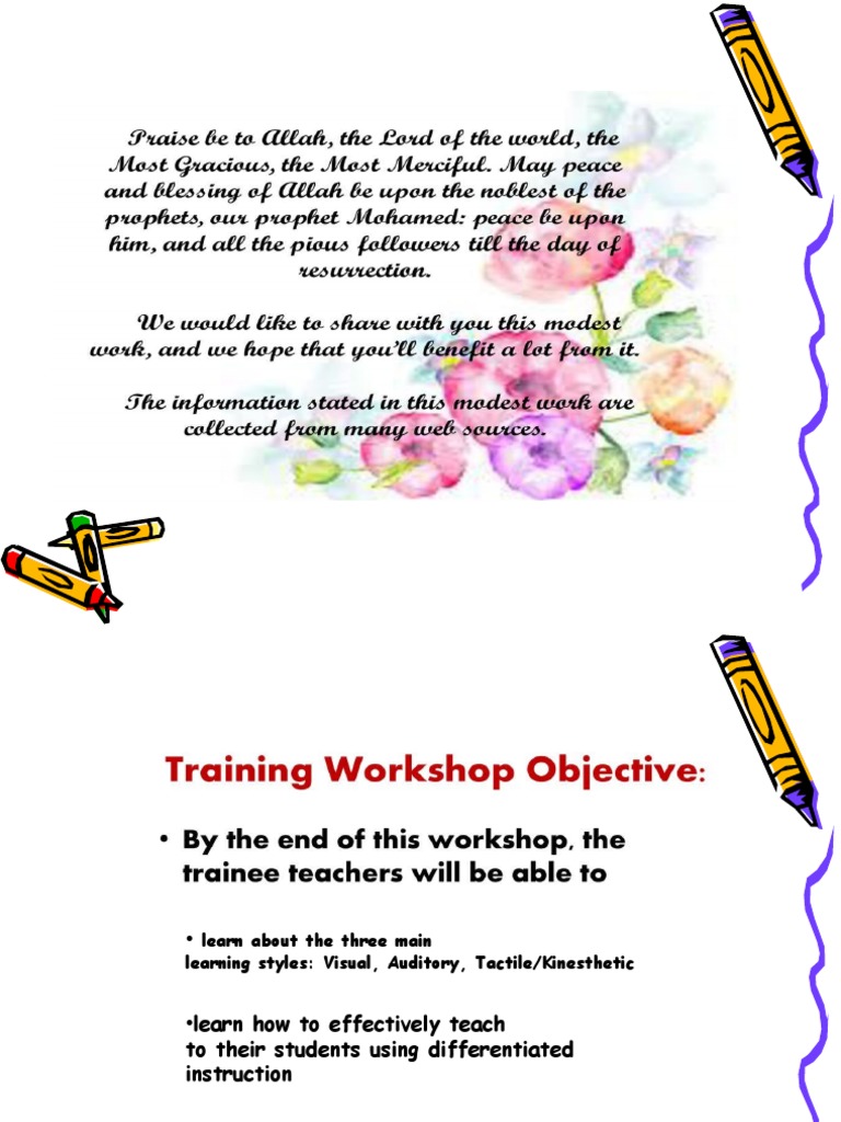 Learning Styles Workshop | PDF | Learning Styles | Learning