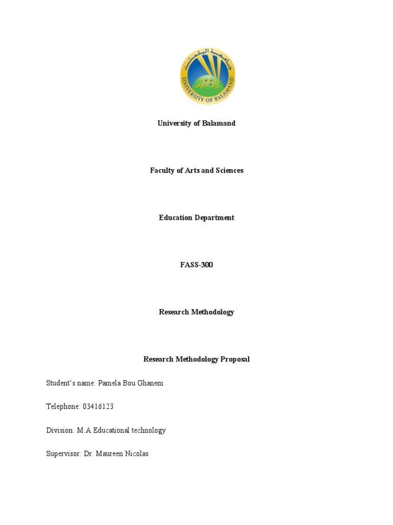 Fass 300 - Thesis Proposal Template-Pamela Bou Ghanem Najem | PDF ...