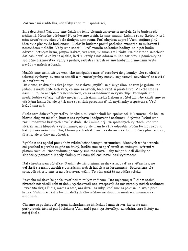 Rodicia Prihovor | PDF