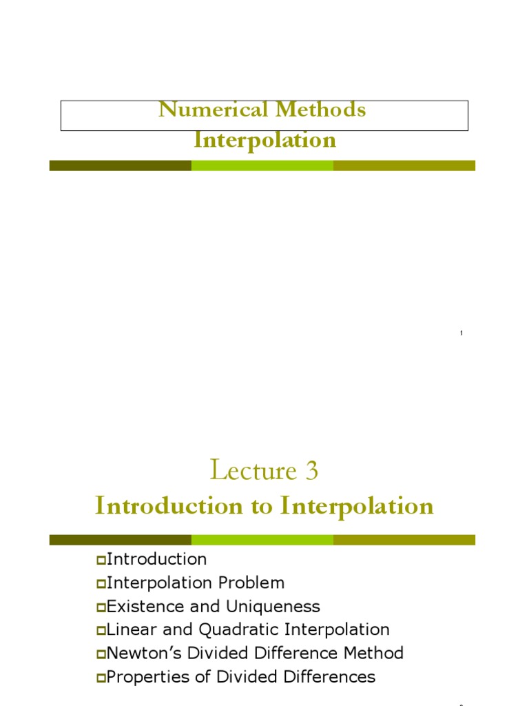 Numerical Methods: Interpolation | PDF