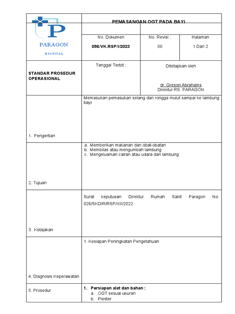 Pemasangan Ogt | PDF