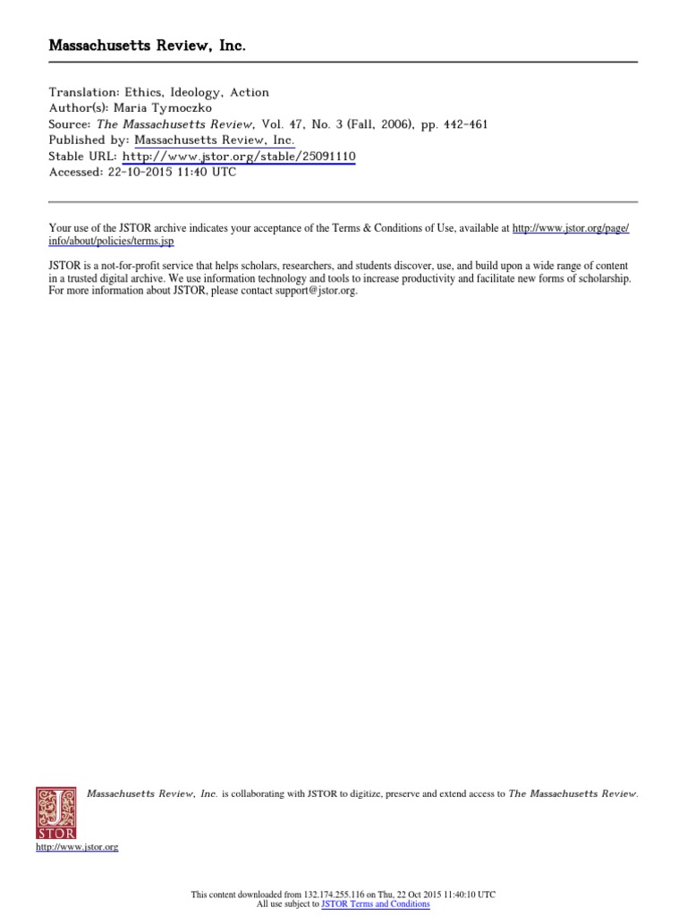 The Massachusetts Review Volume 47 Issue 3 2006 (Doi 10.2307 - 25091110 ...
