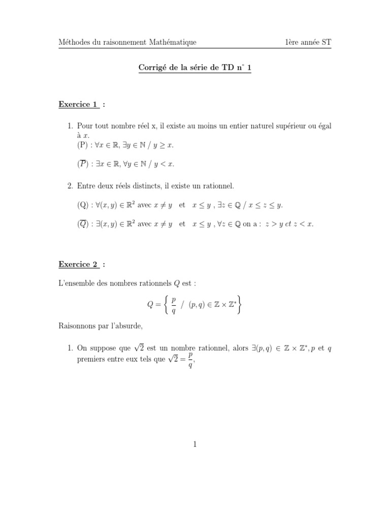 Exercices de Raisonnement Logique Corrigés | PDF | Logique mathématique ...