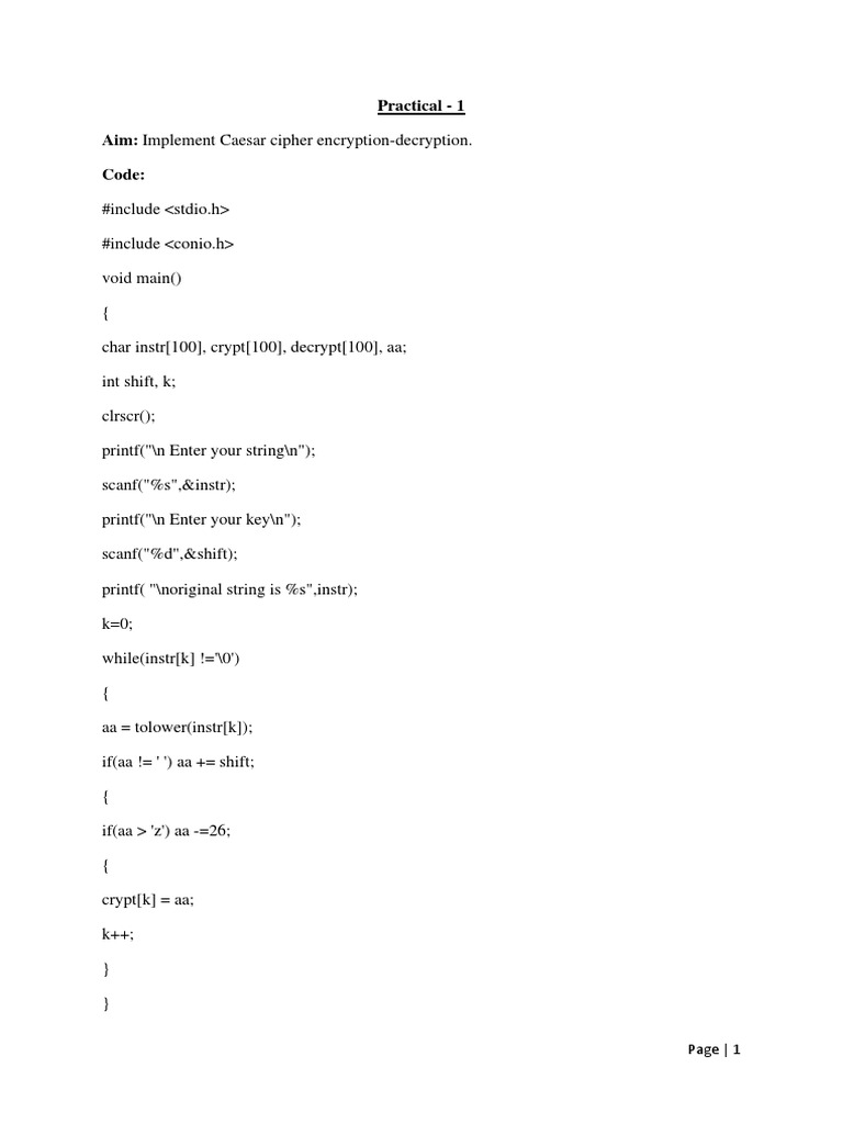 Cryptography Practical 1 | PDF | Cryptography | Security Engineering Cryptography Practical 1 | PDF | Cryptography | Security Engineering