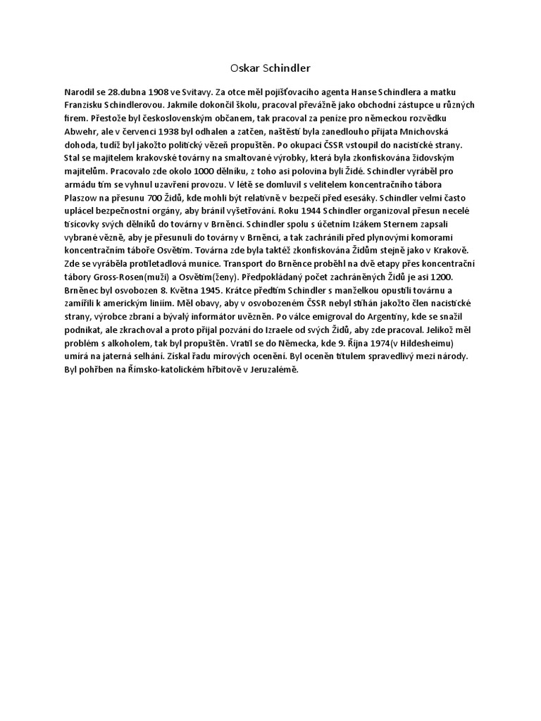 Oskar Schindler | PDF