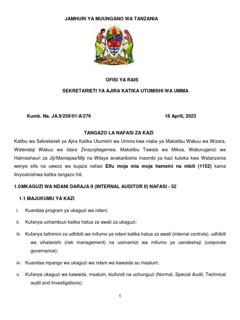 20231904110115TANGAZO LA NAFASI ZA KAZI - MDA's &LGA's | PDF