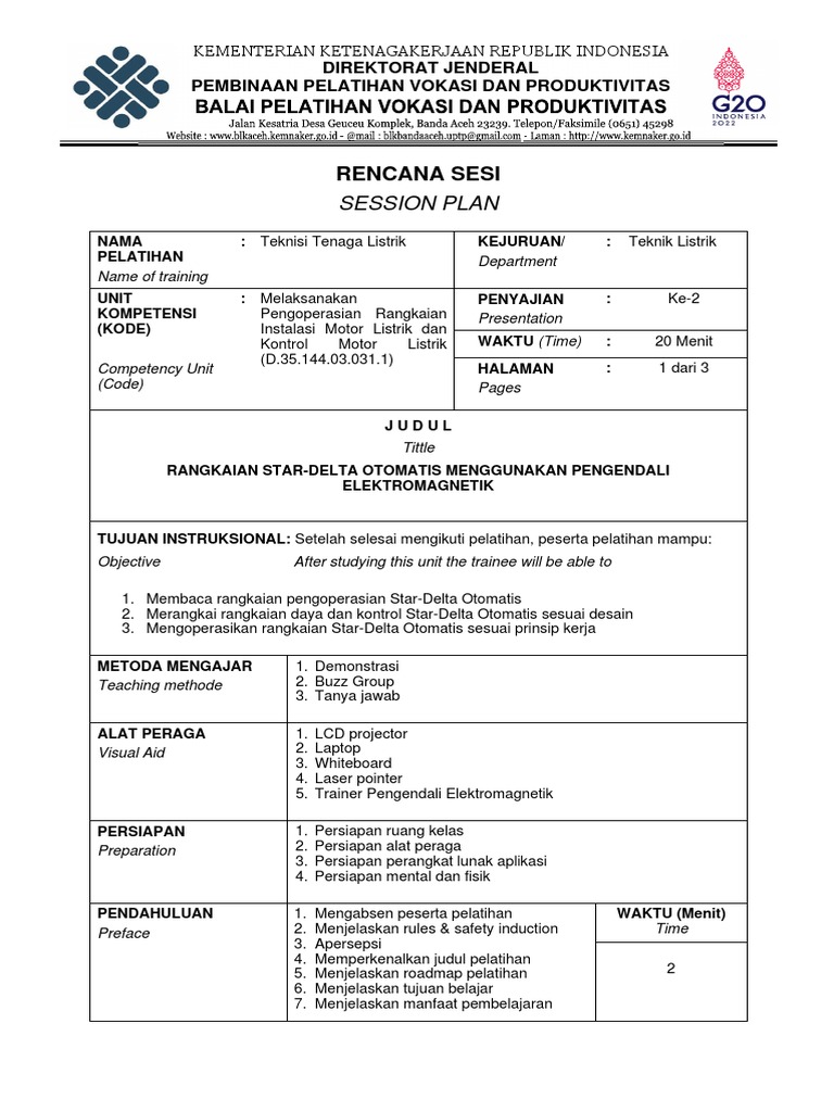 Rencana Sesi: Session Plan | PDF