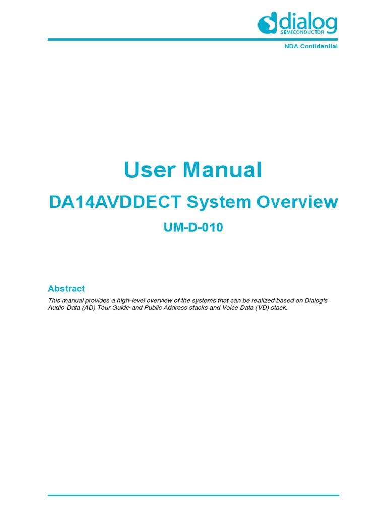 User Manual: DA14AVDDECT System Overview | PDF | System On A Chip | Radio