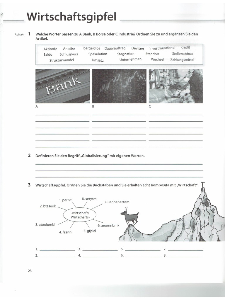 Aspekte Neu 3. Intensivtrainer. Kapitel 4: Wirtschaftsgipfel | PDF