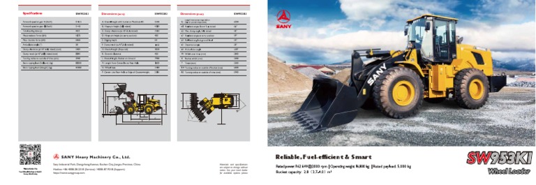 Sany SW953K1: Reliable & Fuel-Efficient | PDF
