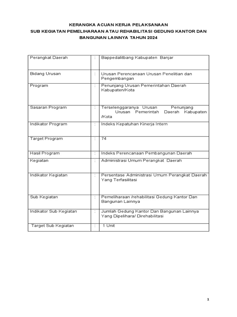 14 pemeliharaan atau rehabilitasi gedung kantor dan bangunan lainnya | PDF