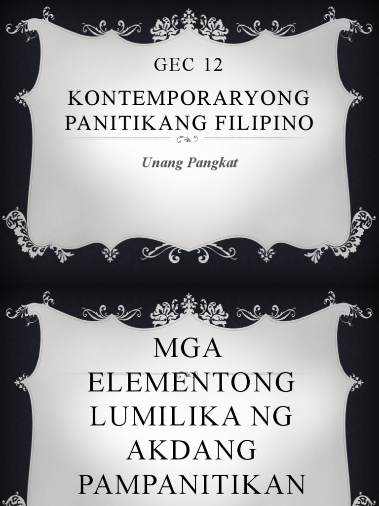 Kontemporaryong Panitikang Filipino: Unang Pangkat | PDF