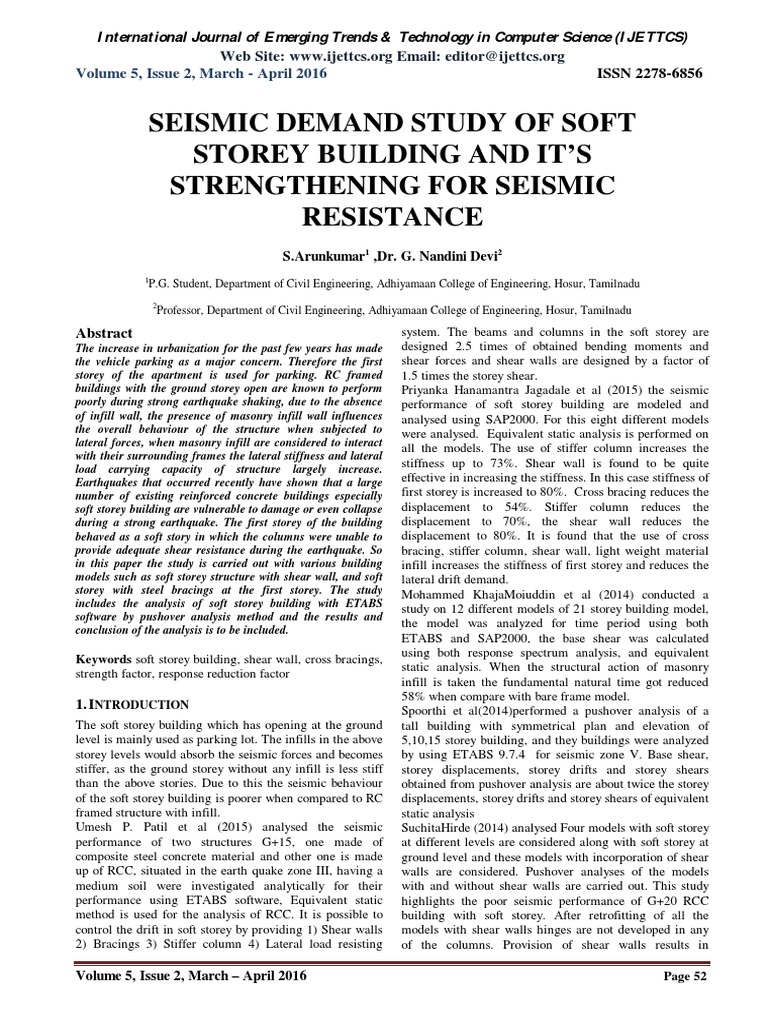 Seismic - Demand - Study - of - Soft - Storey - Building and Its Strengthening | PDF | Beam ...