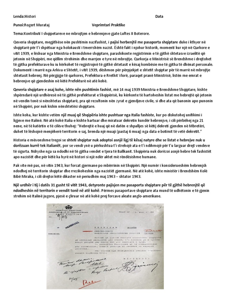 Veprimtari Praktike Histori | PDF