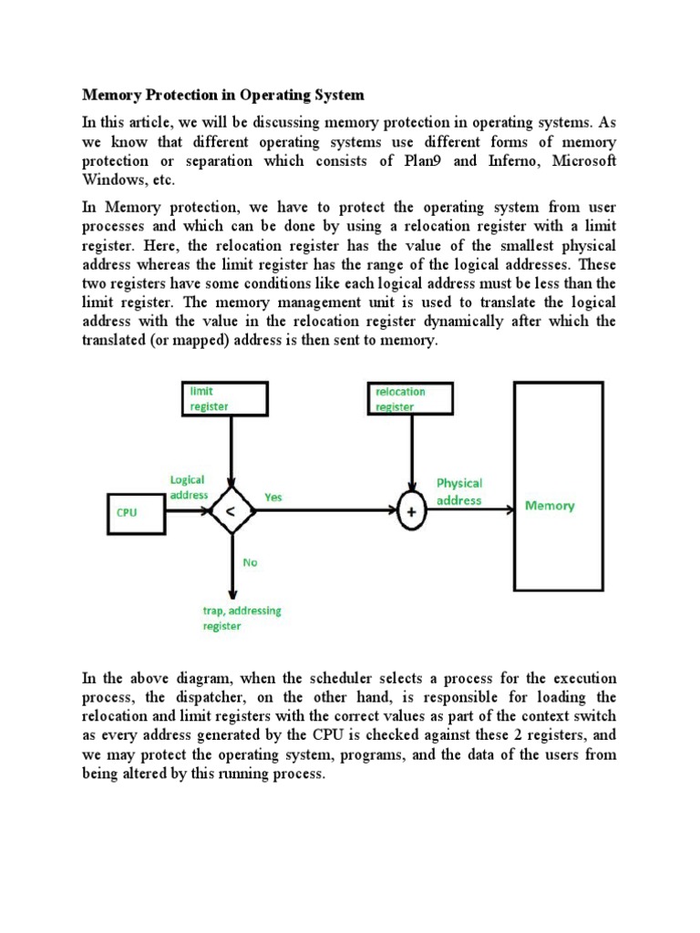 Memory Protection in Operating System | PDF | Operating System | Process (Computing)