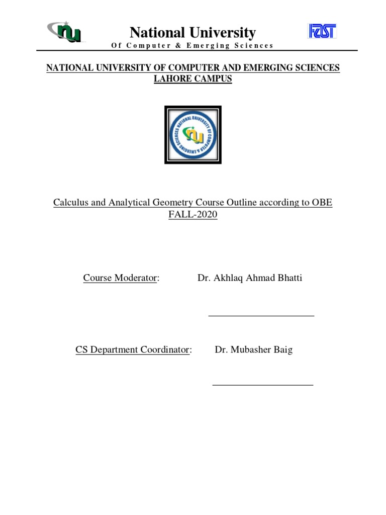 Cal. and Analy. Geo. - Fall-20 | PDF | Derivative | Integral