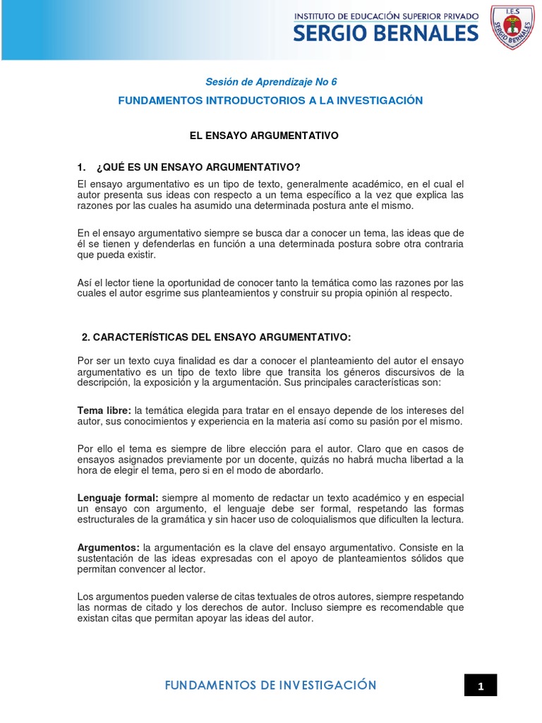 Sesion 6 | PDF | Ensayos | Autor