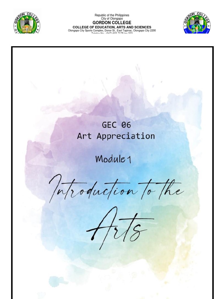 GEC 06 Art Appreciation Module 1 (Introduction) | PDF | The Arts | Area