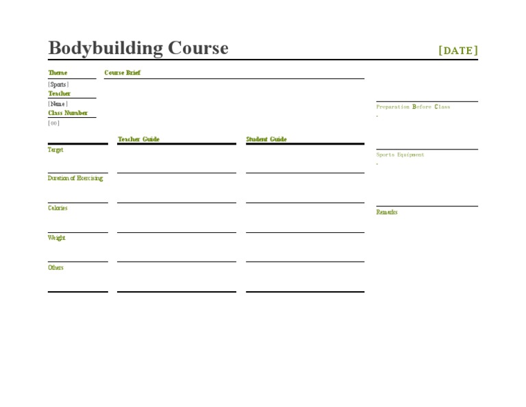 Bodybuilding Course Brief | PDF | Nutrition | Diet & Nutrition