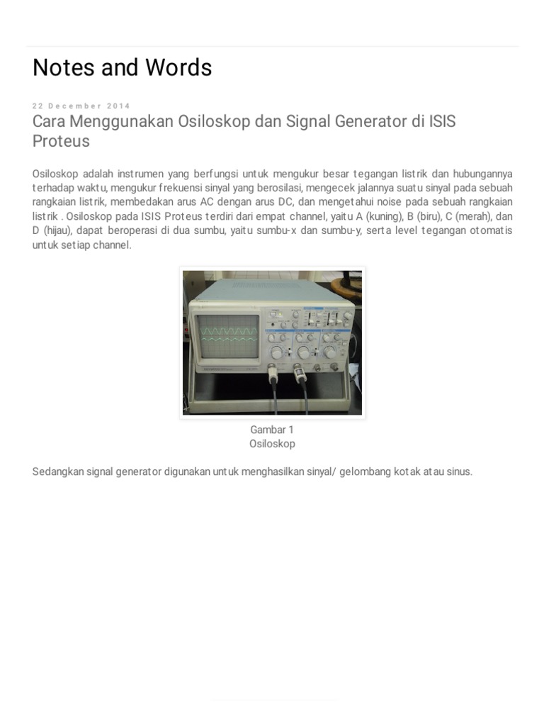 Notes and Words - Cara Menggunakan Osiloskop Dan Signal Generator Di ...