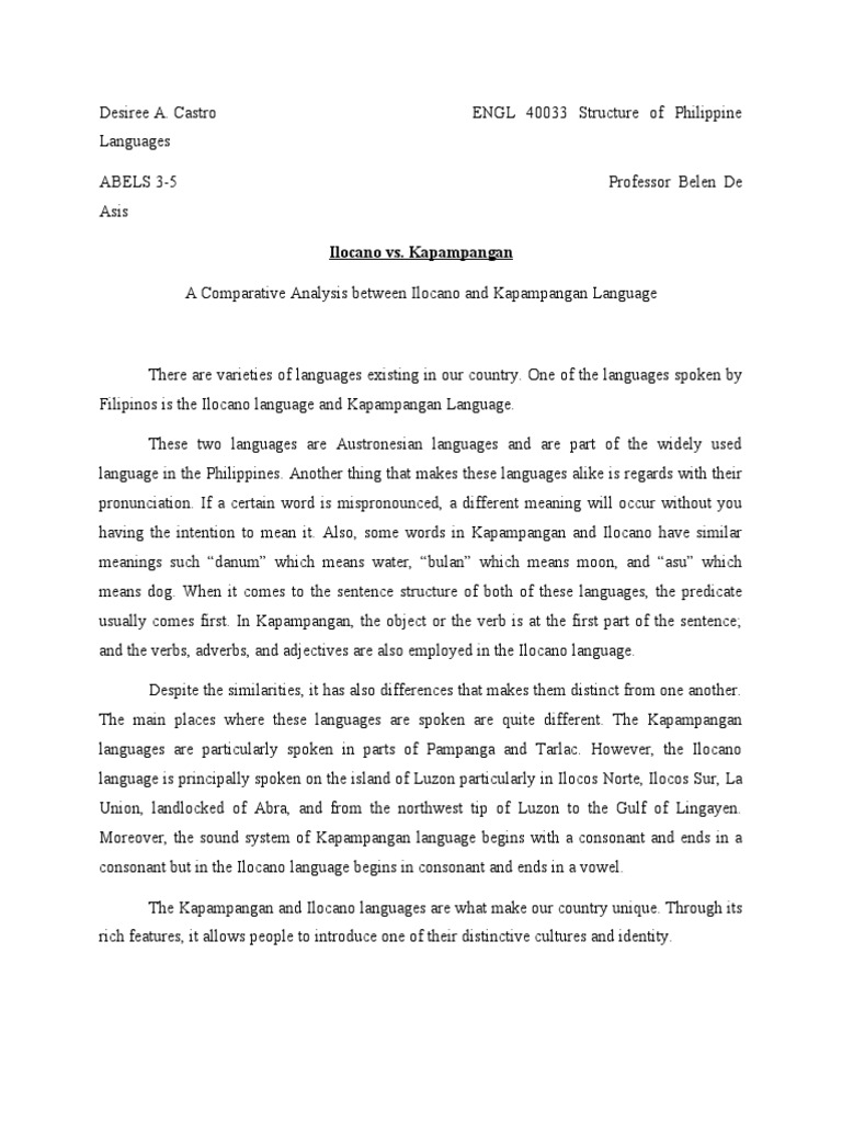Ilocano and Kapampangan Language | PDF