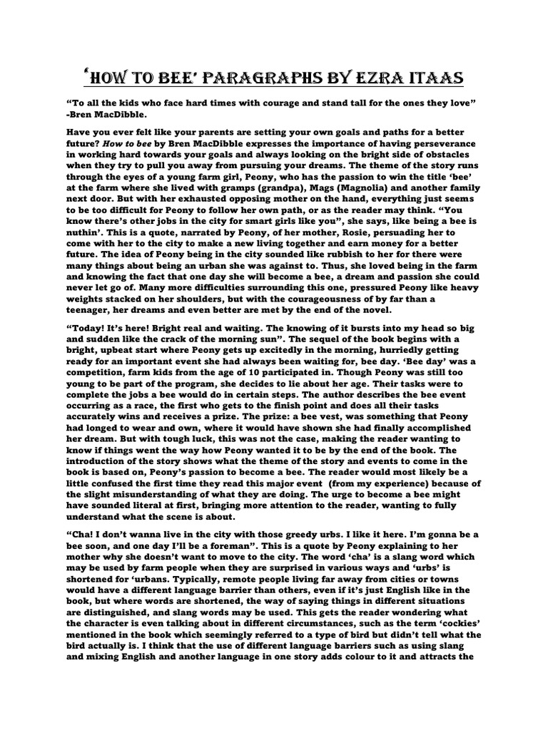 How To Bee Paragraphy by Ezra Itaas | PDF