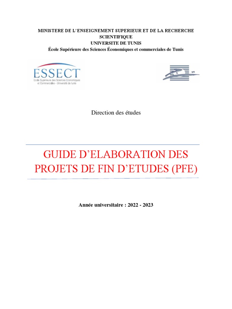 Guide PFE - Version Finale | PDF | Doctorat | Tunisie