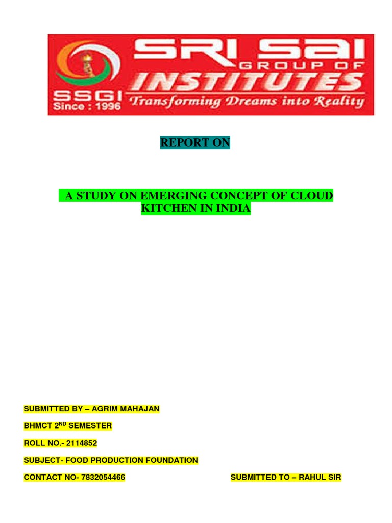 Agrim Assignment On Cloud Kitchen | PDF | Kitchen | Cloud Computing