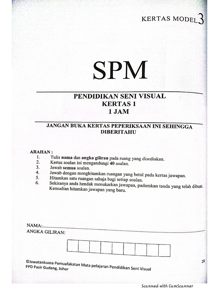 PSV Kertas 1 (Set 3) | PDF