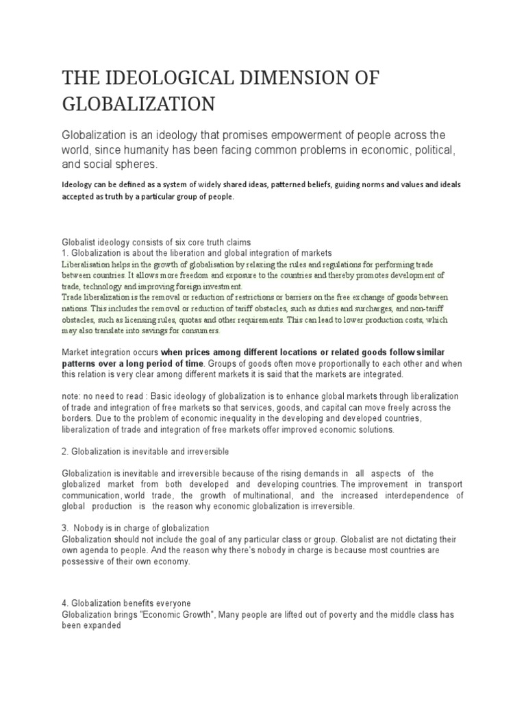 The Ideological Dimension of Globalization | PDF | Globalization ...