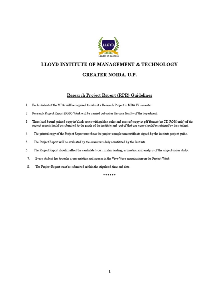MBA-Guidelines Research Project Report | PDF | Methodology | Data