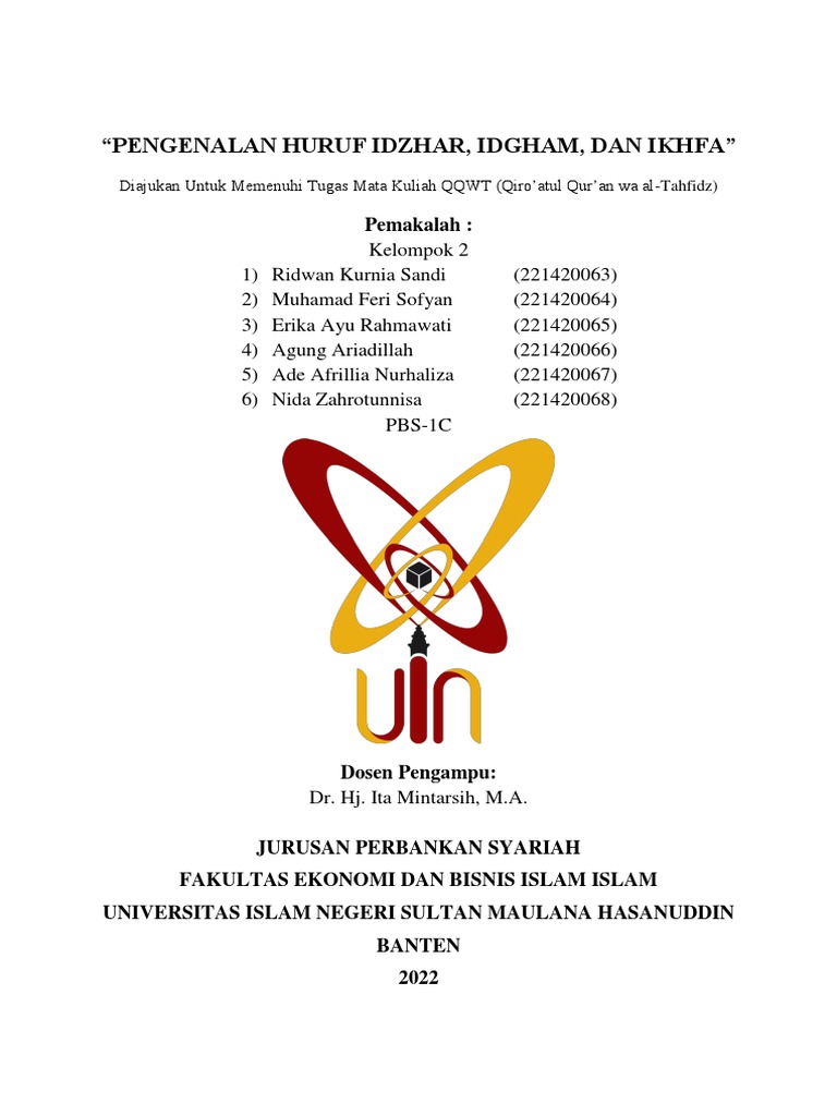 Makalah QQWT Pengenalan Huruf Idzhar, Idgham, Dan Ikhfa | PDF