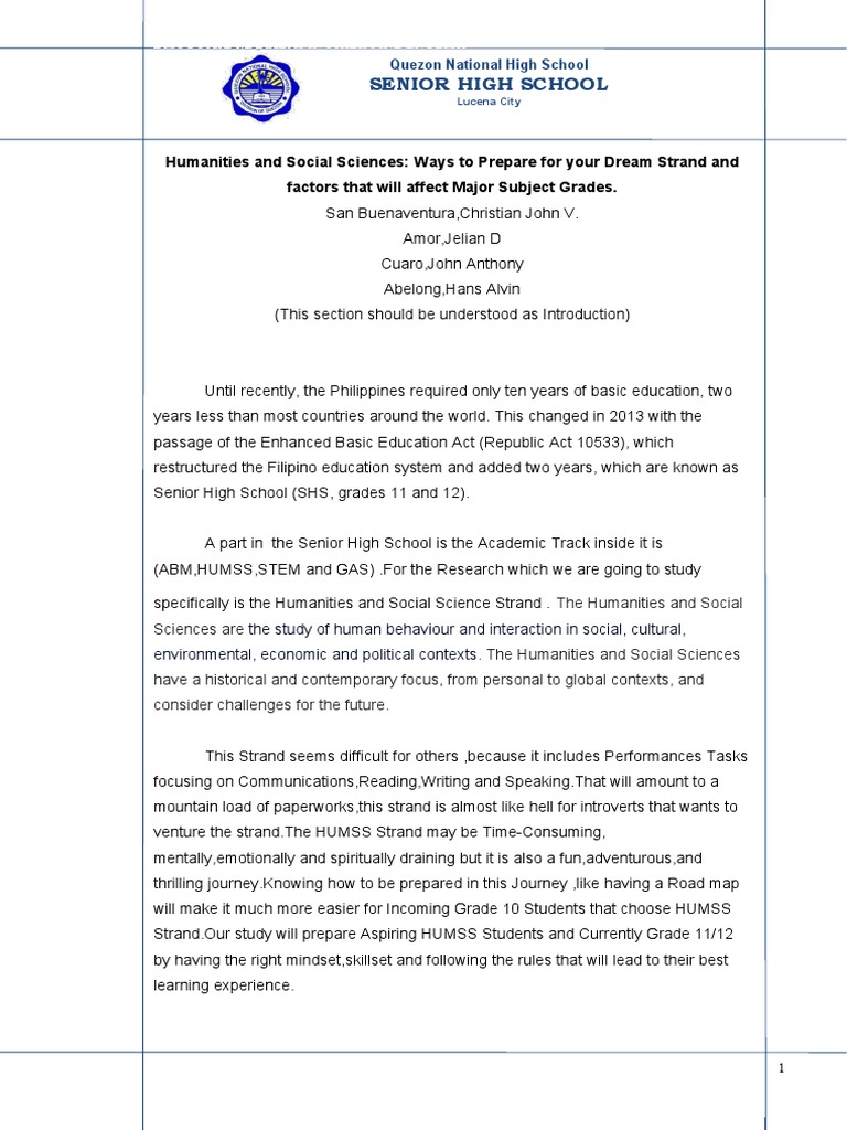 PR1 Humanities and Social Sciences Ways To Prepare For Your Dream ...