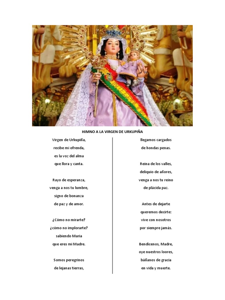 Himno A La Virgen de Urkupiña | PDF Himno A La Virgen de Urkupiña | PDF