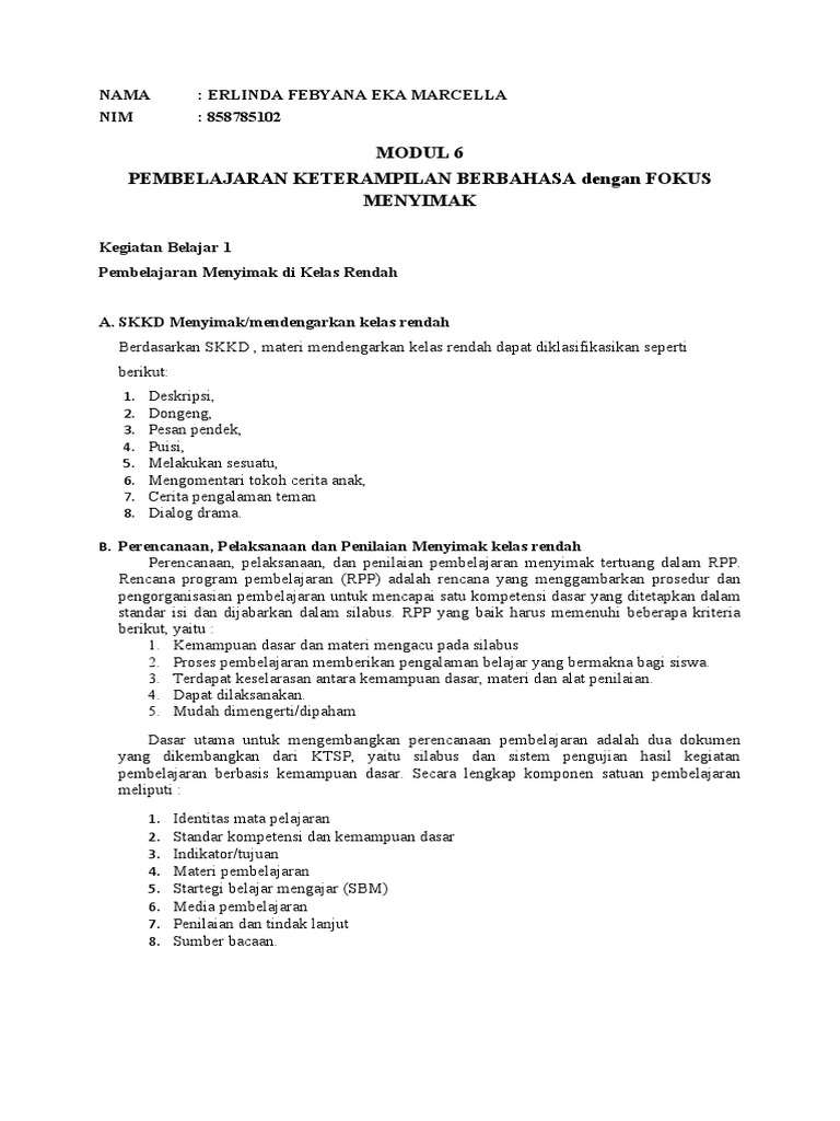 Resume Modul 6 | PDF | Karier & Perkembangan | Seni & Disiplin Bahasa