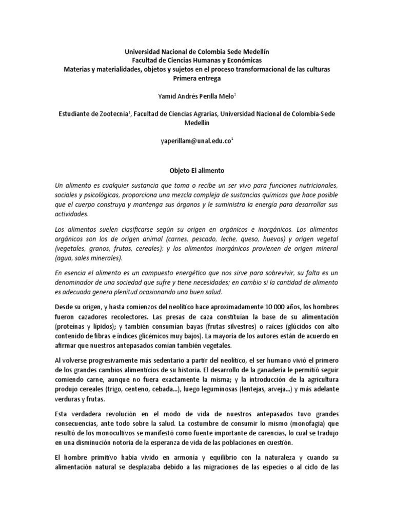 Obejto El Alimento | PDF