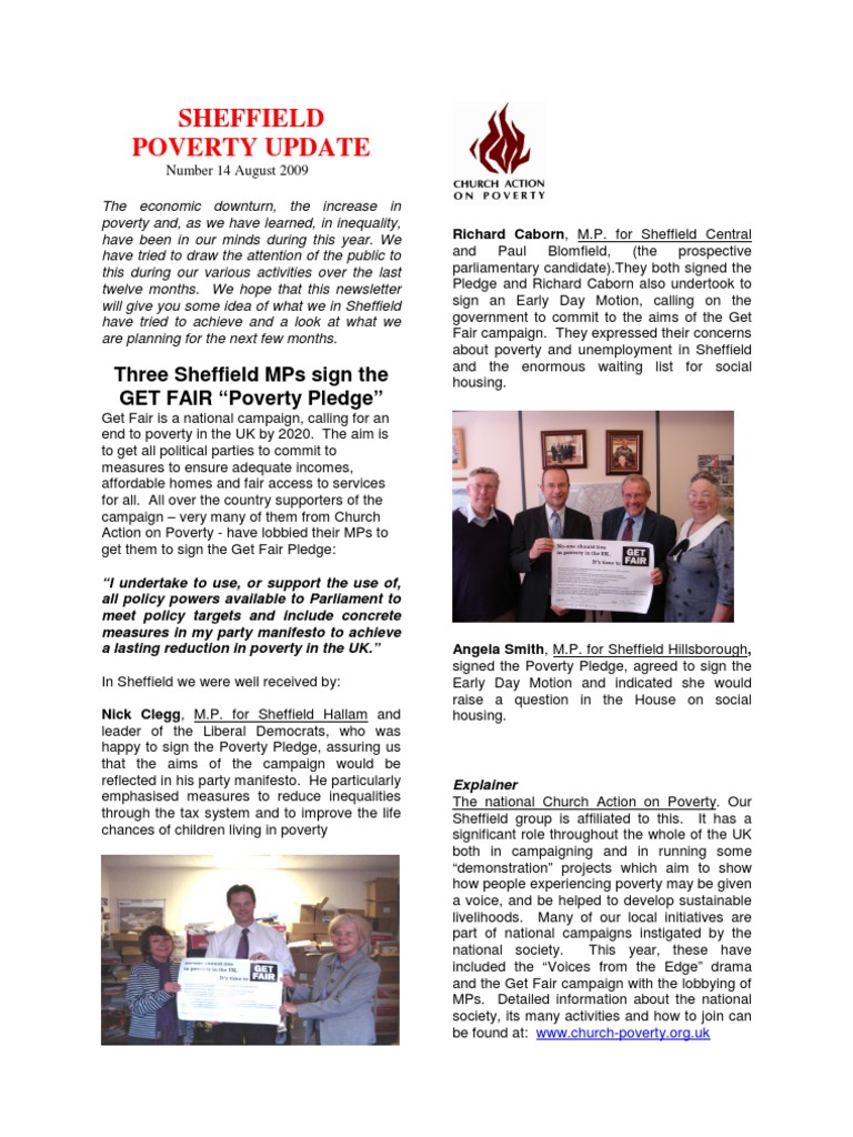 Sheffield Poverty Update August 2009 | PDF | Economic Inequality ...