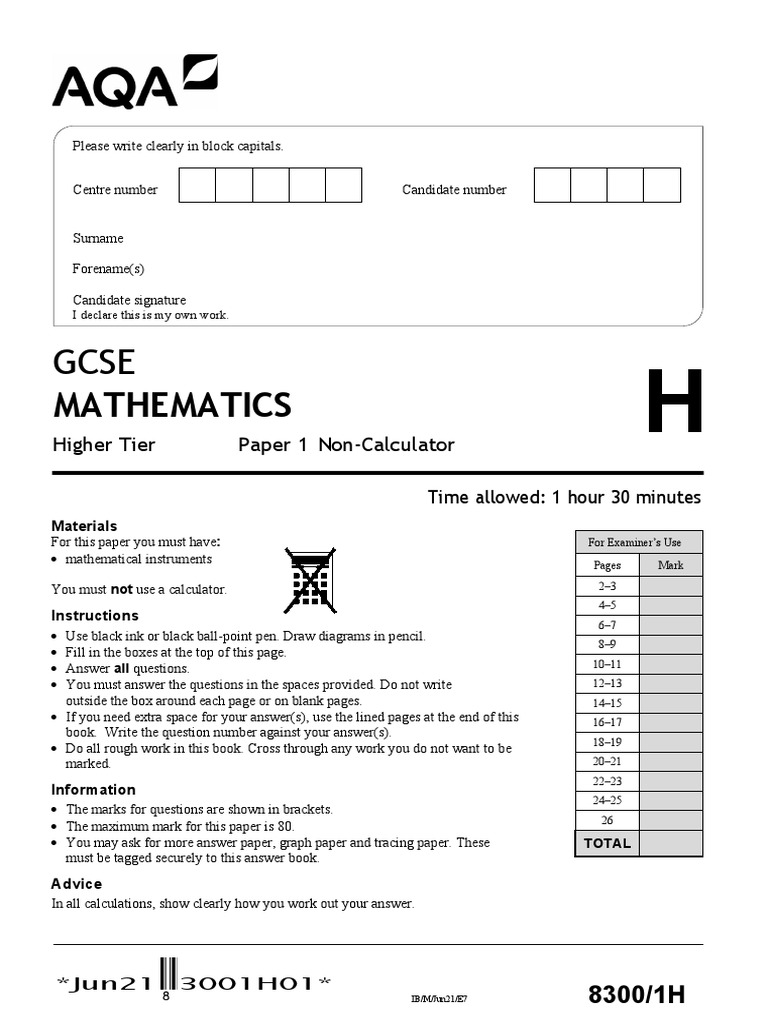 Aqa 83001H QP Nov21 | PDF | Mathematics | Geometry Aqa 83001H QP Nov21 | PDF | Mathematics | Geometry