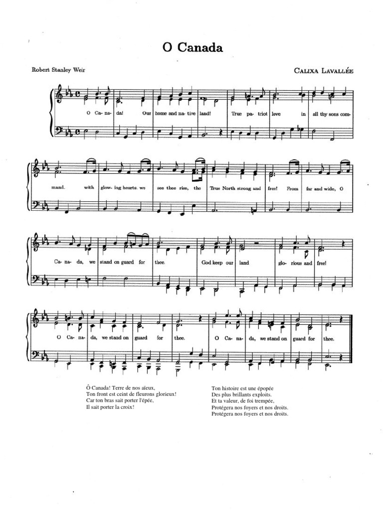 O Canada Anthem | PDF