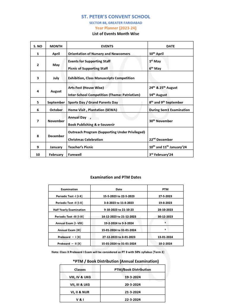 Year Planner 2023 24 | PDF