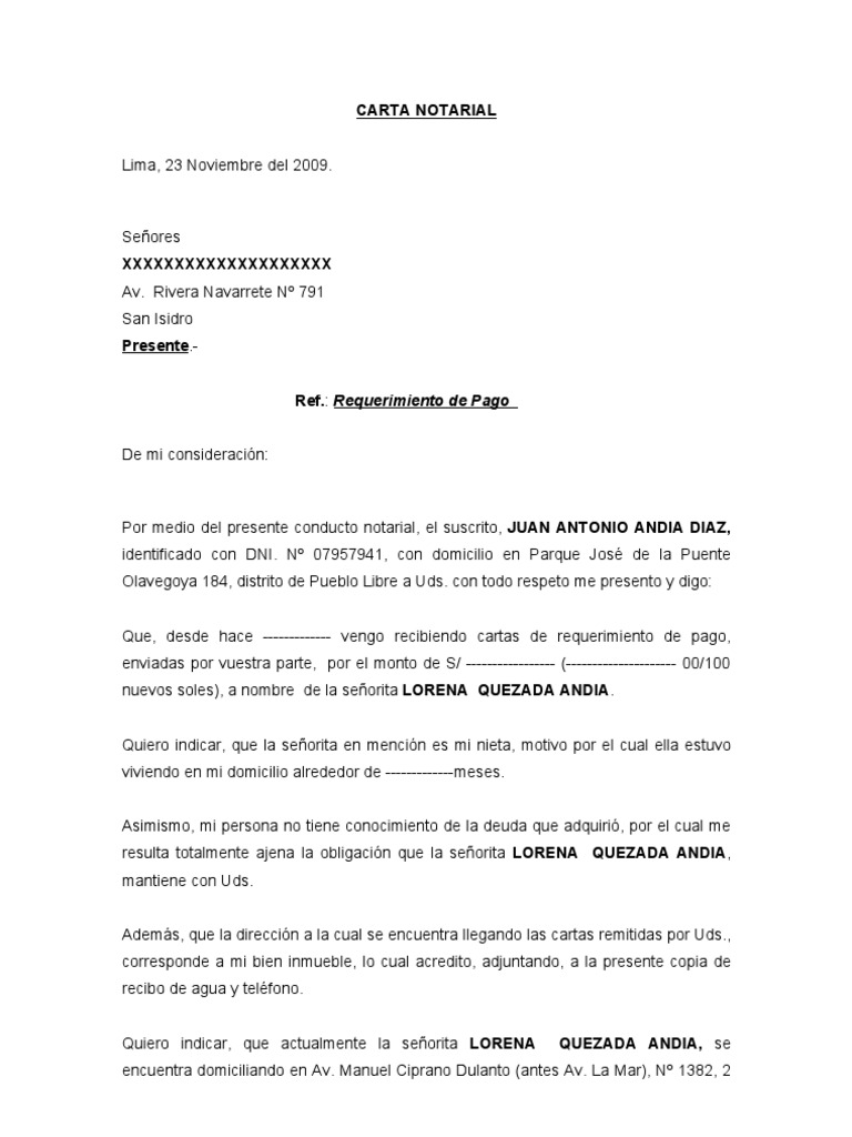 Formato De Carta Notariada Cómo Hacer Una Carta Poder Desde EE.UU A