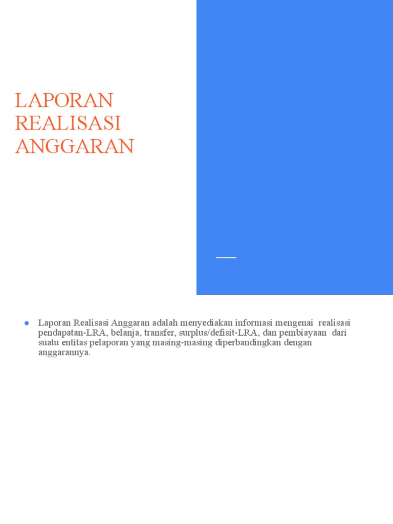 PPT_Laporan_Realisasi_Anggaran LRA | PDF