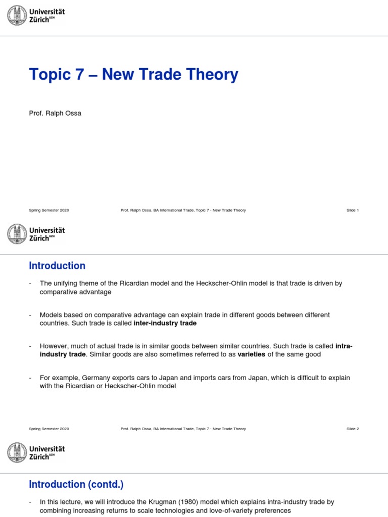 Understanding New Trade Theory | PDF | Monopoly | Economic Equilibrium