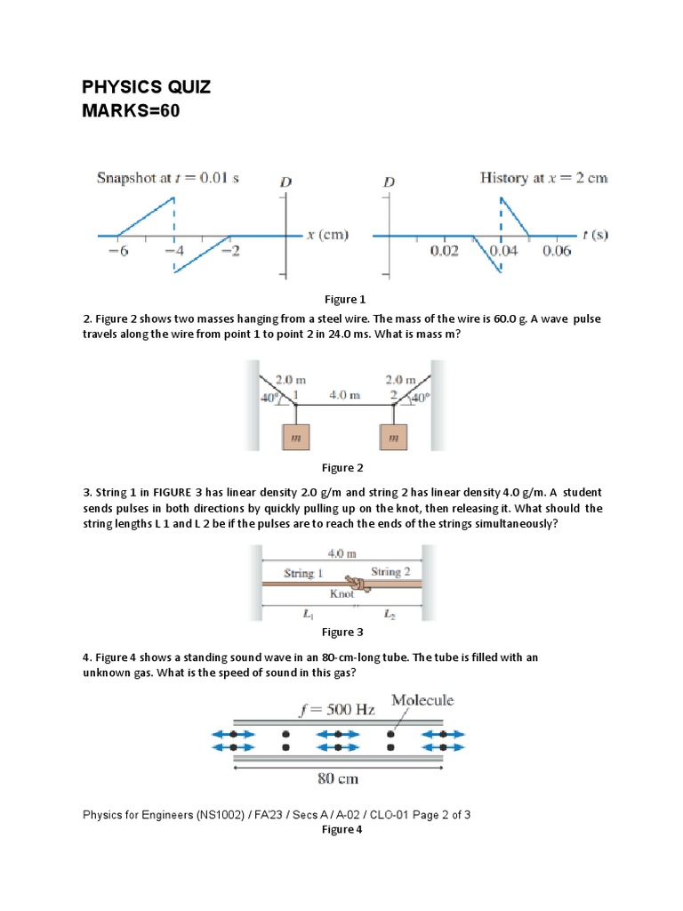 Physics Quiz For Practice (Waves) | PDF