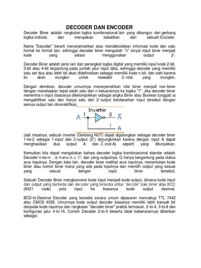 Decoder Dan Encoder | PDF