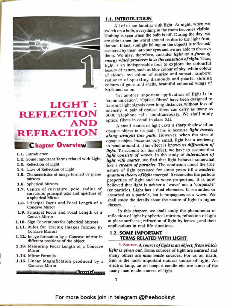 Light Reflection and Refraction_watermark | PDF