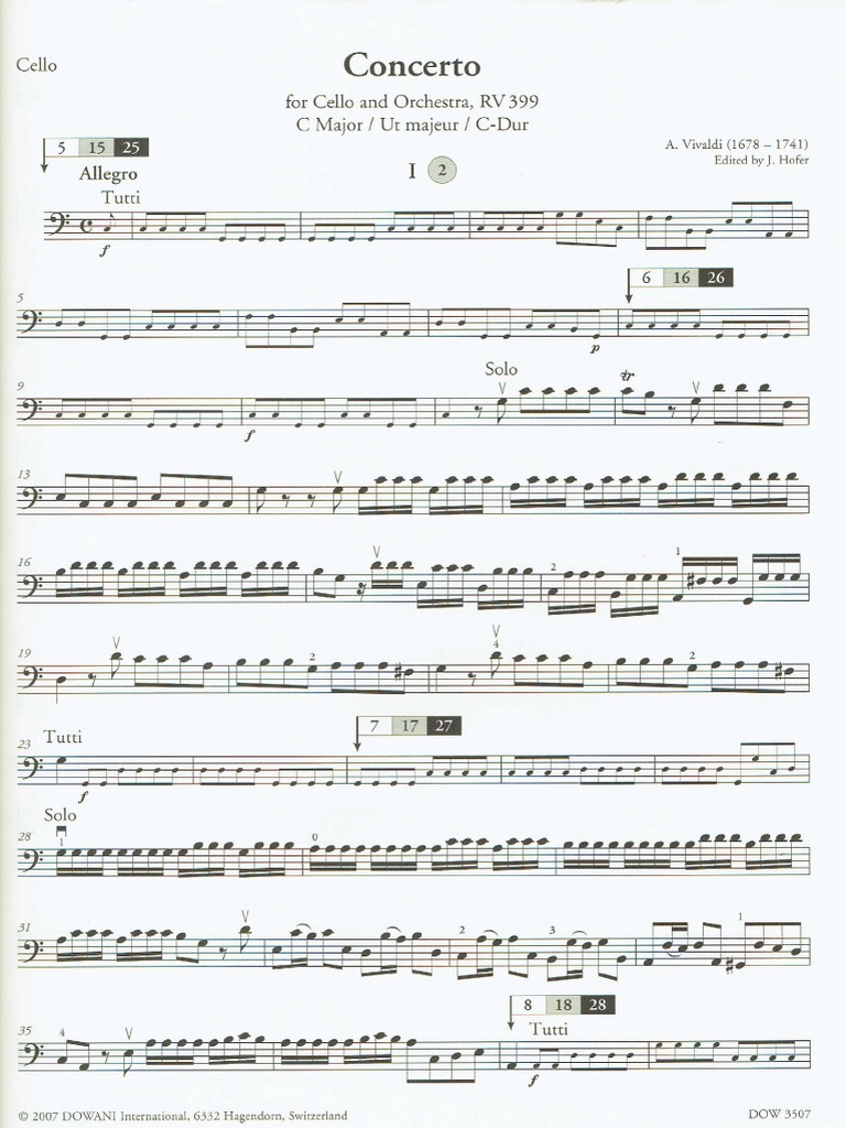 Vivaldi - Concefto RV 399 - Violoncelle | PDF