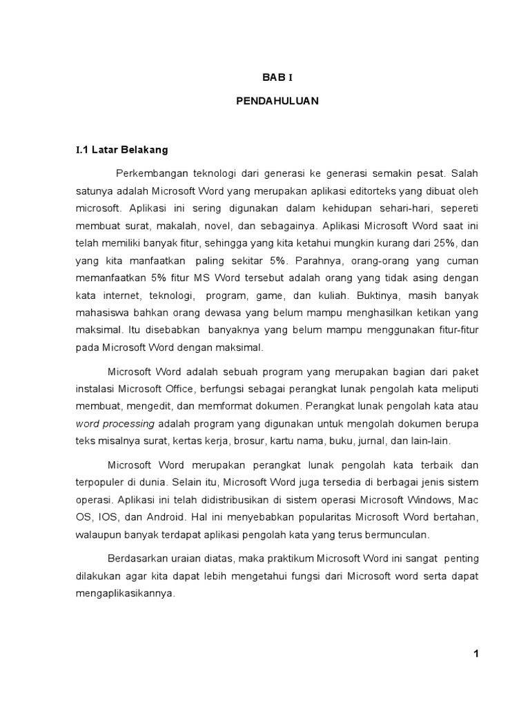 Laporan Praktikum Teknologi Informasi MS Word | PDF