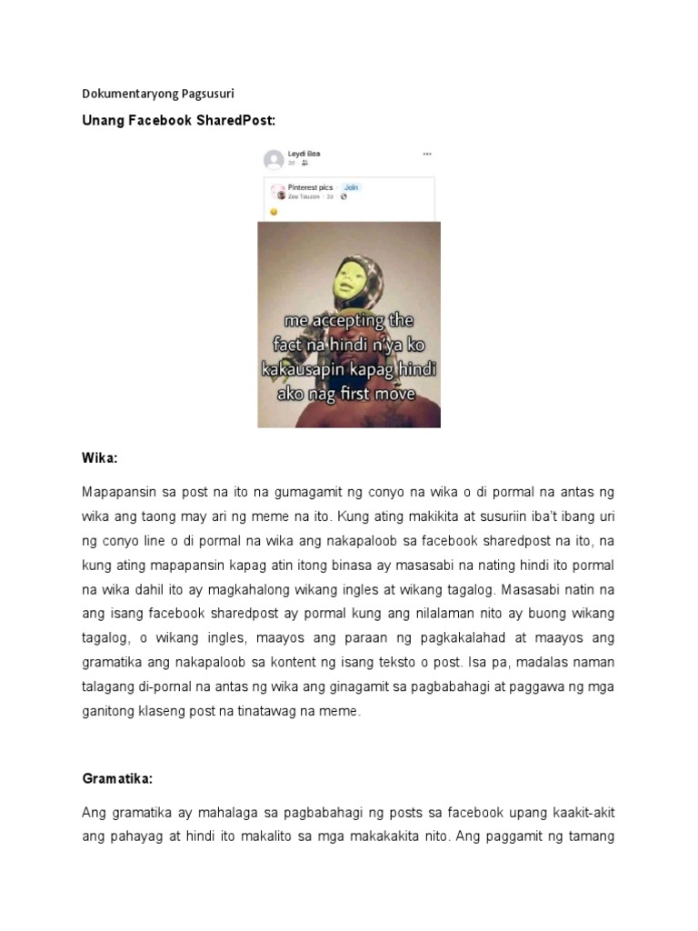 Dokumentaryong Pagsusuri | PDF