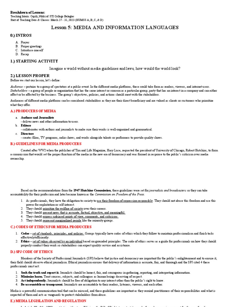 PT 6 LSN Mil SHS | PDF | Journalism | Applied Ethics PT 6 LSN Mil SHS | PDF | Journalism | Applied Ethics